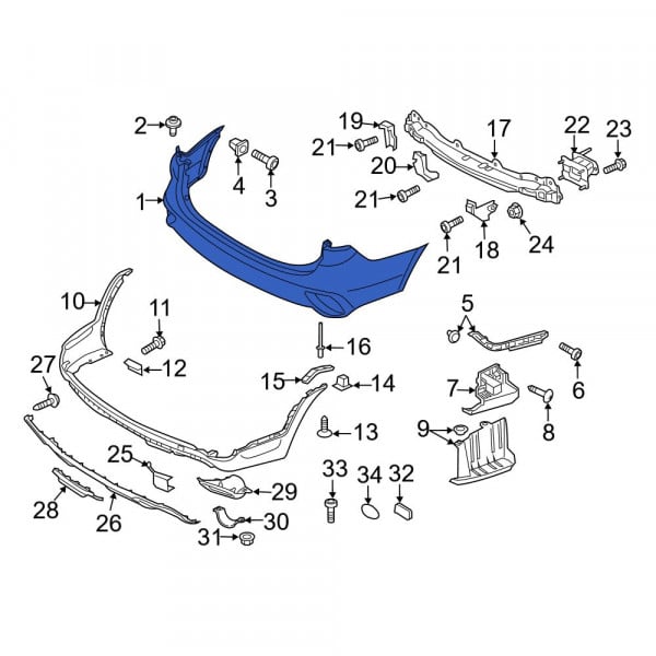 Hyundai OE 86511B8AA0 - Front Upper Bumper Cover