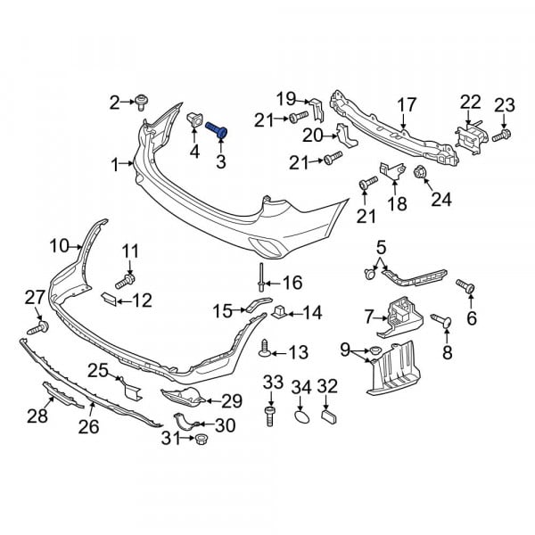 Hyundai OE 1125306207B - Bumper Cover Bolt