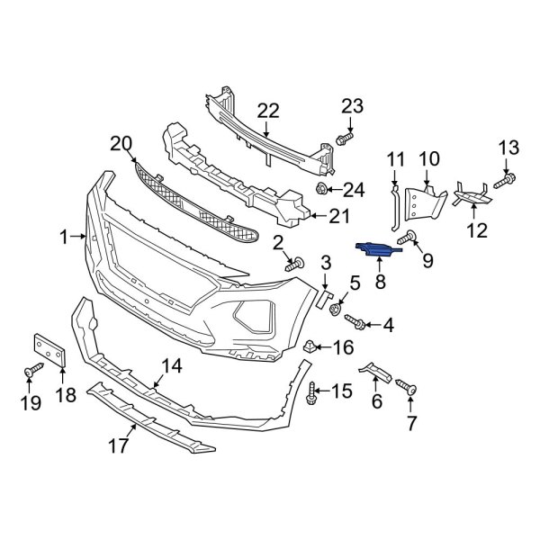 Hyundai OE 86555S2000 - Front Left Bumper Cover Reinforcement