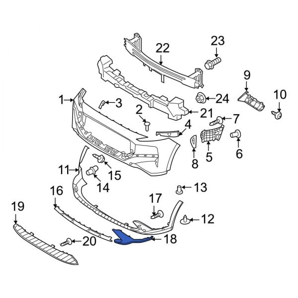 Hyundai OE 86578S2500 - Front Left Bumper Trim