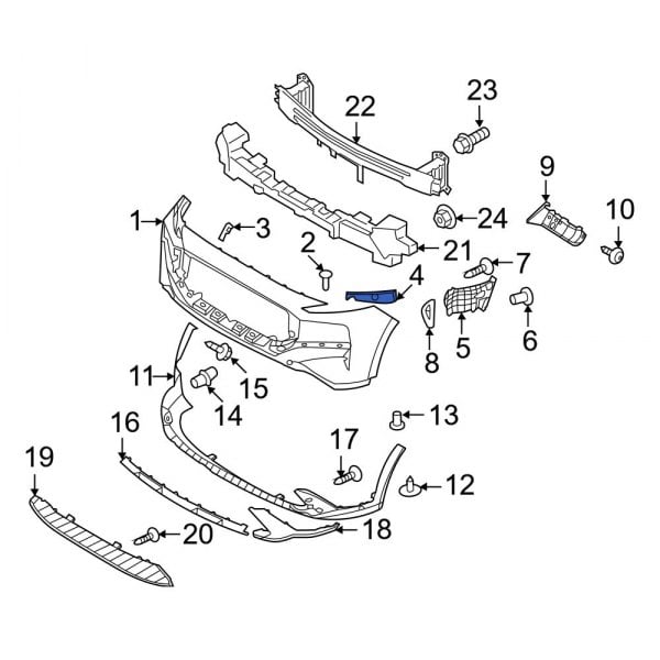Hyundai OE 86525S2500 - Front Left Upper Bumper Cover Support Rail