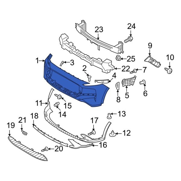 Hyundai OE 86511S1500 - Front Upper Bumper Cover
