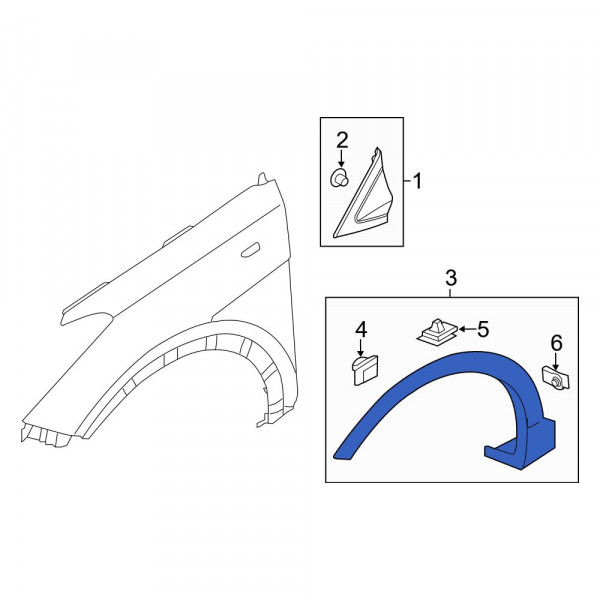 Hyundai OE 87711S2000 - Front Left Wheel Arch Molding