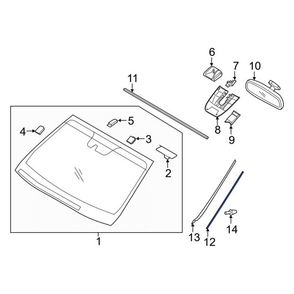 Hyundai OE 86140S1000 - Front Right Windshield Molding