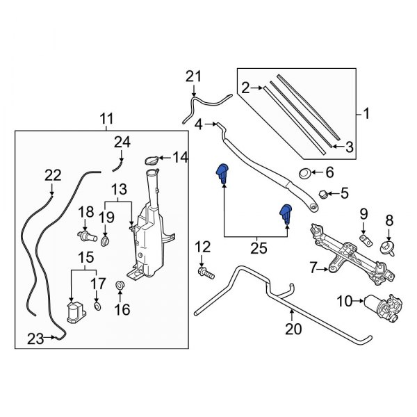 Hyundai OE 98630G3000 - Front Windshield Washer Nozzle