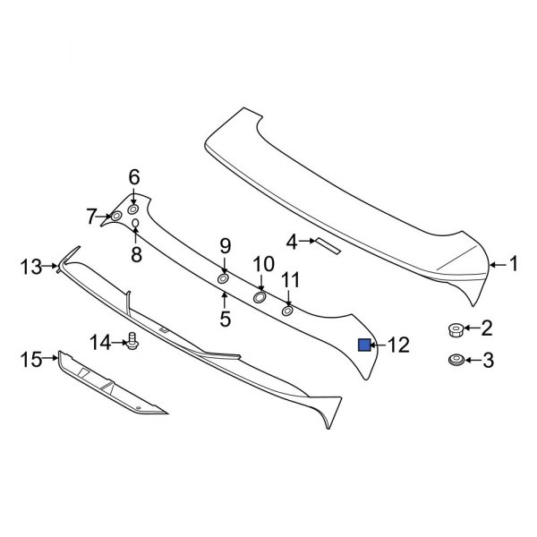 Hyundai OE 872192W000 - Rear Lower Spoiler Gasket