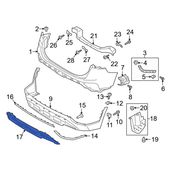 Hyundai OE 86665B8700 - Rear Bumper Cover Spacer Panel