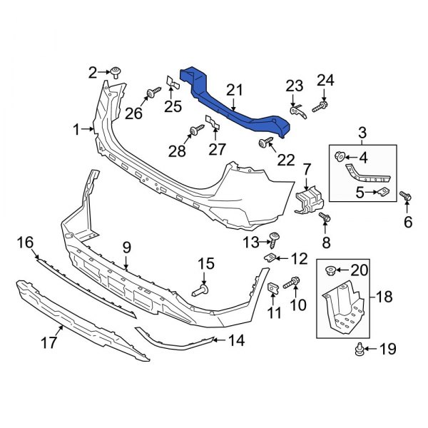 Hyundai OE 86631S2000 - Rear Bumper Impact Bar