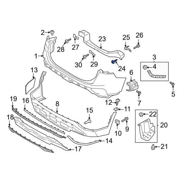 Hyundai OE 86633S2500 - Rear Upper Bumper Impact Bar Bracket