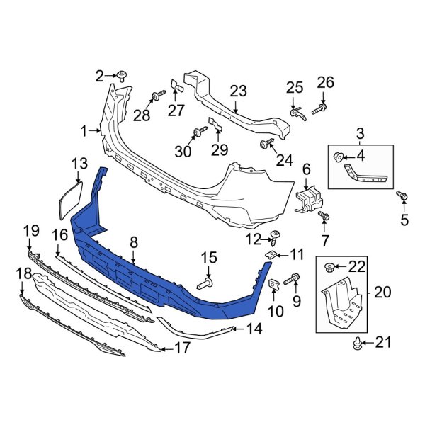 Hyundai OE 86612S2500 - Rear Lower Bumper Cover