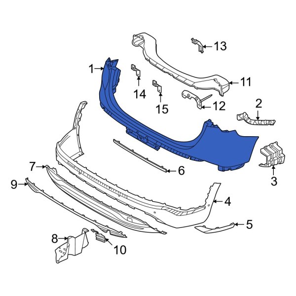 Hyundai OE 86611S1500 - Rear Upper Bumper Cover