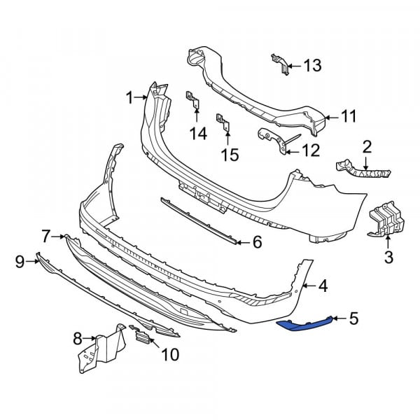 Hyundai OE 86694S1600 - Rear Left Outer Bumper Trim
