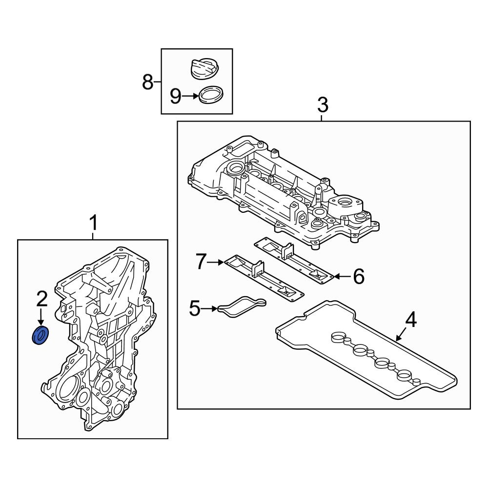 Hyundai OE 214212B030 - Front Engine Crankshaft Seal
