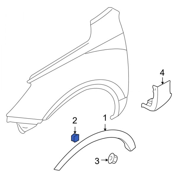 Hyundai OE 877562E000 - Front Rocker Panel Molding Clip