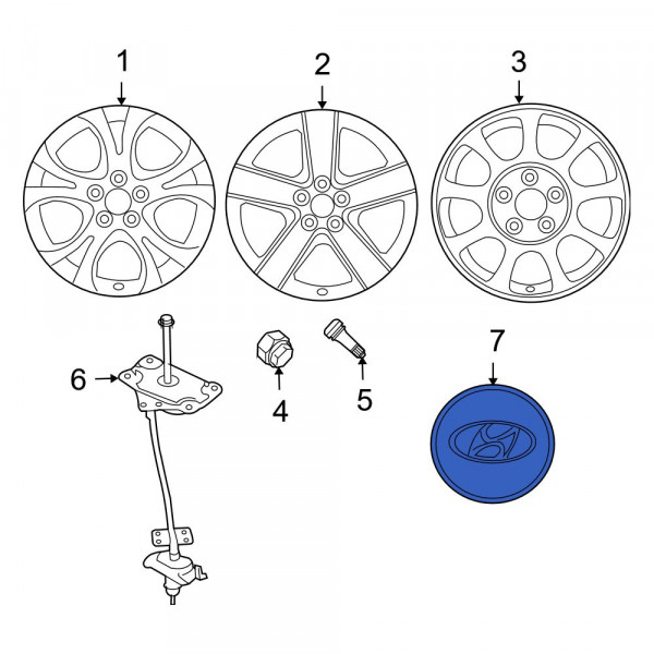 Hyundai OE 529603K250 - Wheel Cap