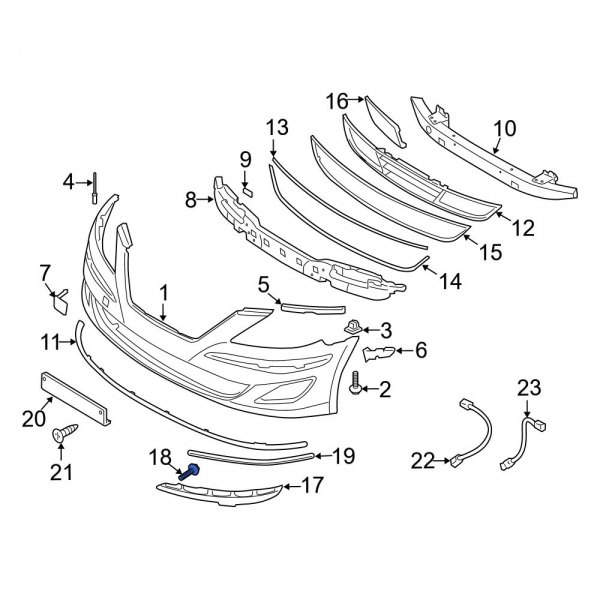 Hyundai OE 86263H1000 - Front Bumper Trim Bolt