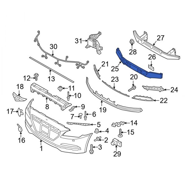Hyundai OE 86520B1100 - Front Bumper Impact Absorber