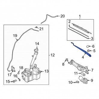 Hyundai Santa Cruz OEM Wiper Blade & Washer Parts | Motors, Arms ...