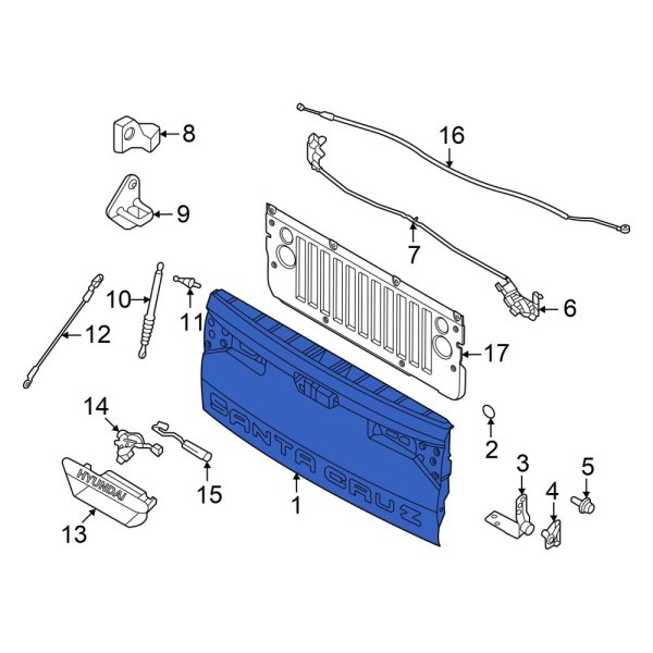 Hyundai OE 72801K5000 - Rear Tailgate
