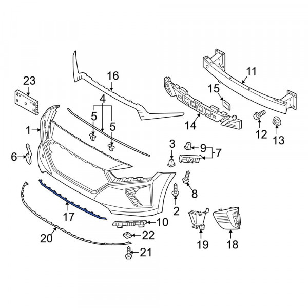 Hyundai OE 86550G2000 - Front Lower Bumper Trim