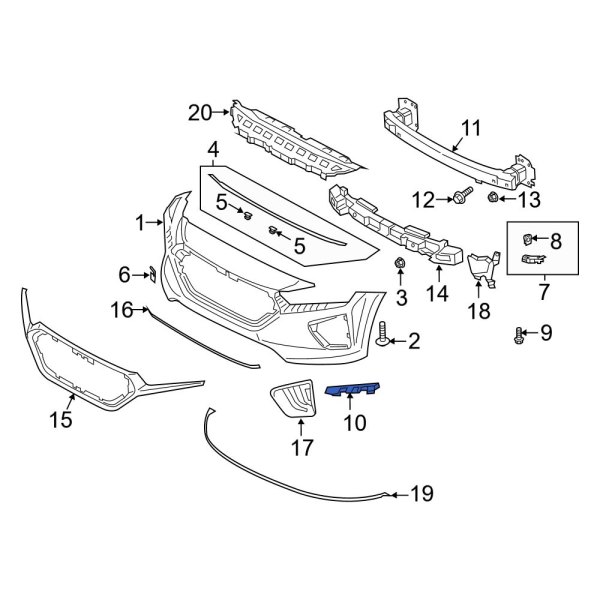 Hyundai OE 86555G2000 - Front Left Lower Bumper Cover Support Rail