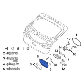 Hyundai Trunk & Tailgate Moldings, Trim Panels, Bezels — CARID.com