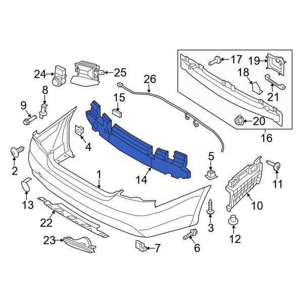 Hyundai OE 866203N700 - Rear Bumper Impact Absorber