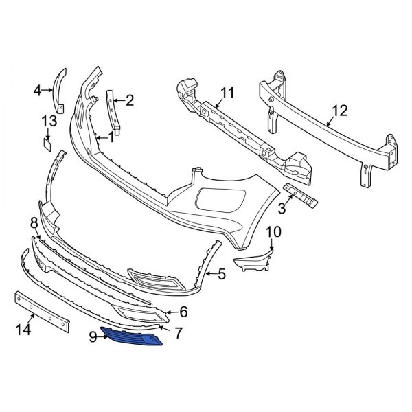 Hyundai OE 86596K2000 - Front Right Bumper Trim