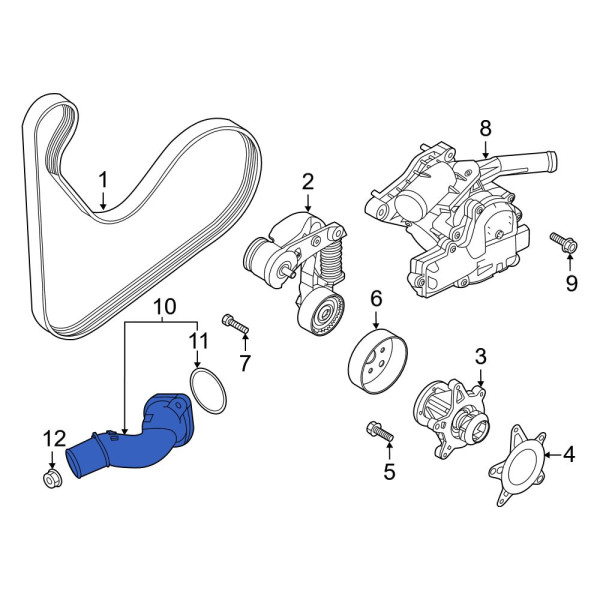 Hyundai OE 256312M010 - Engine Coolant Inlet Flange