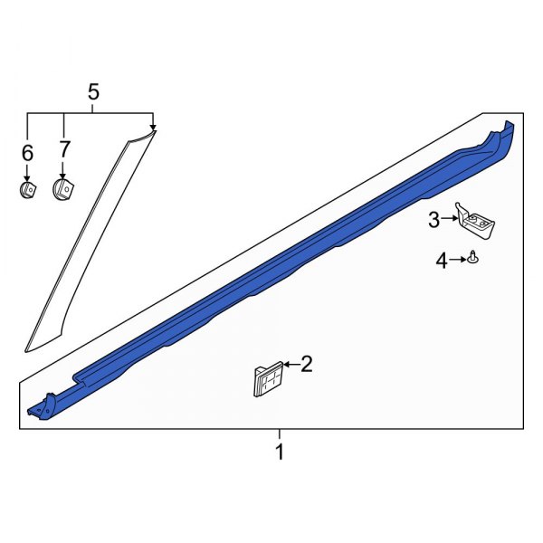 Hyundai OE 87751K2000CA - Left Rocker Panel Guard