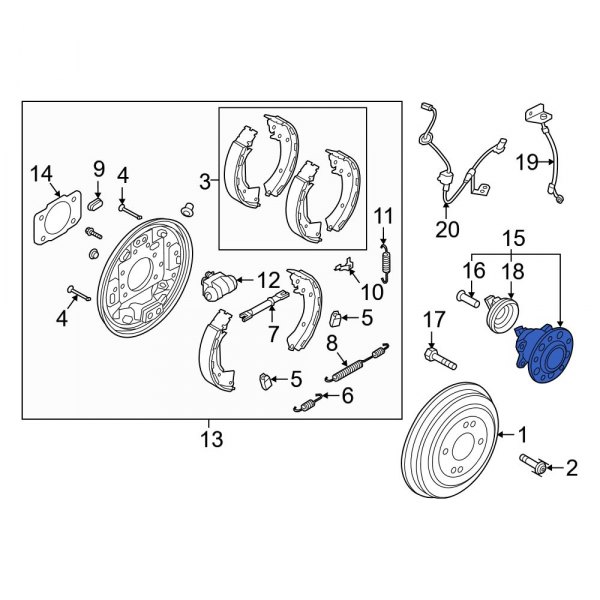 Hyundai OE 52730K2000 - Rear Wheel Bearing and Hub Assembly