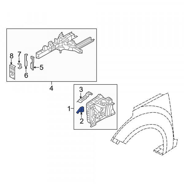 Hyundai OE 645772V010 - Front Left Fender Apron Bracket