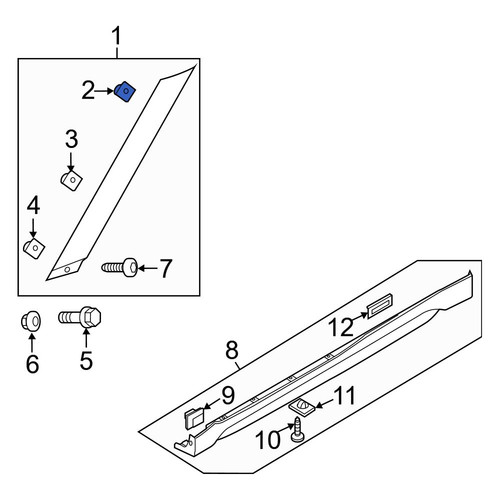 Hyundai OE 861792V010 - Upper Body A-Pillar Trim Panel Clip