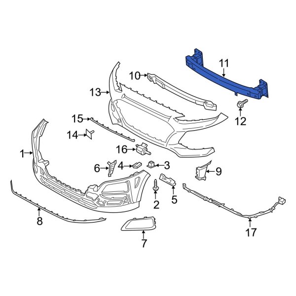 Hyundai OE 64900J9100 - Front Bumper Impact Bar