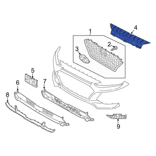 Hyundai OE 86360J9000 - Grille Reinforcement