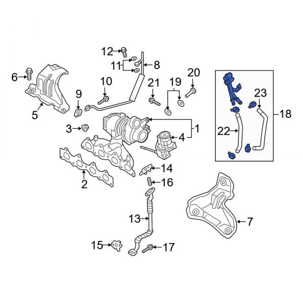 Hyundai OE 282352B720 - Turbocharger Coolant Line