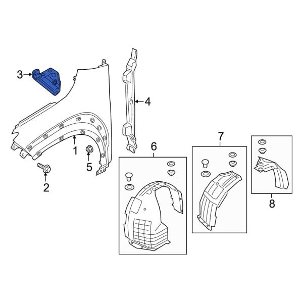 Hyundai OE 66331J9000 - Left Fender Bracket