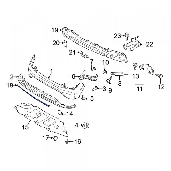 Hyundai OE 86672K4AA0 - Rear Upper Bumper Trim