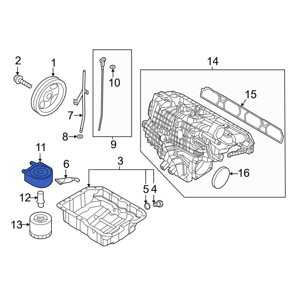 Hyundai OE 264102G001 - Engine Oil Cooler