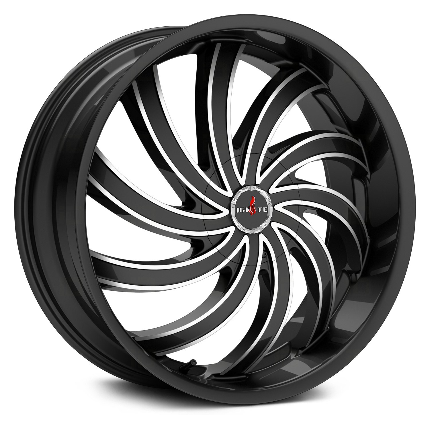 IGNITE WHEELS® FLAME Wheels - Gloss Black with Milled Accents Rims