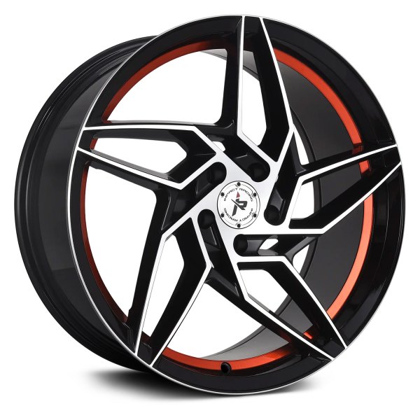 IMPACT RACING® 605 Wheels - Gloss Black with Machined Face and Red ...