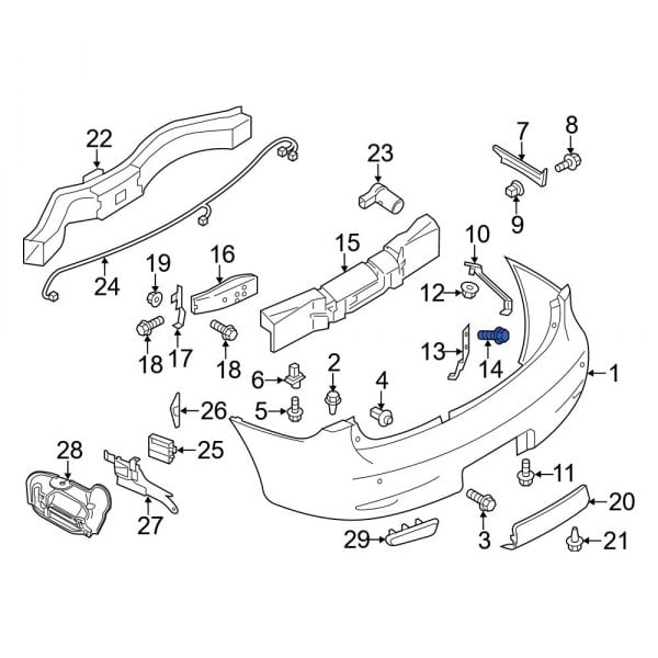 Infiniti OE 01121N6041 - Bumper Cover Bolt