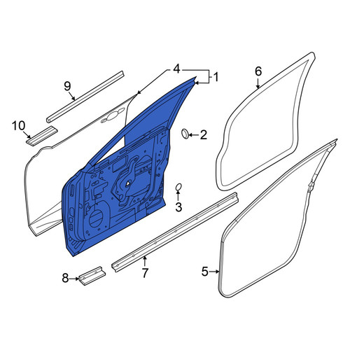 Infiniti OE H010A7JAMA - Front Left Door Shell