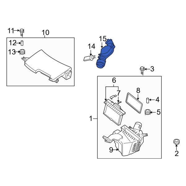 Infiniti OE 16576EG00A - Rear Engine Air Intake Hose