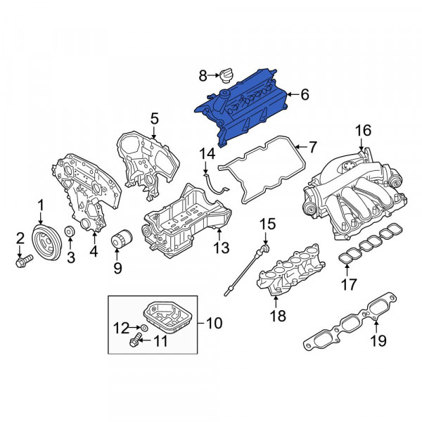 Infiniti OE 132646KA0B - Front Engine Valve Cover