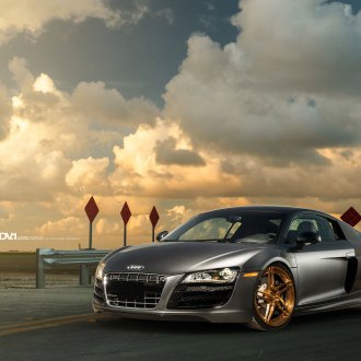Slammed Audi R8 on Gold Custom Wheels By AG | CARiD.com Gallery