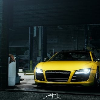 Extraordinary White Audi R8 Sitting on Blue Custom Rims — CARiD.com Gallery