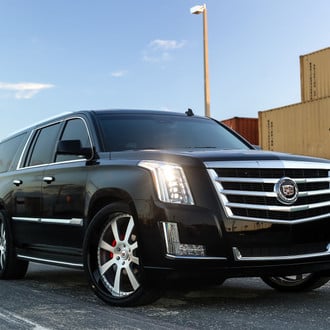 Cadillac Escalade on Custom Rims With Red Accents — CARiD.com Gallery