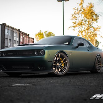 Bad Boy Out: Black Stanced Dodge Challenger on Avant Garde Wheels ...