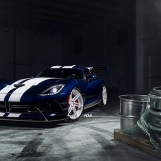 Hot Blood: Red Dodge Viper on Custom Painted ADV1 Rims — CARiD.com Gallery